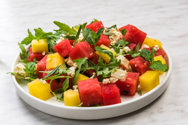 Watermelon Arugula Salad with Mango – Pinch Dab Dash